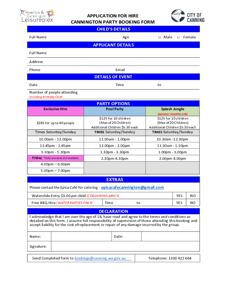 Fillable Online Party RSVP Form Template Fax Email Print - pdfFiller