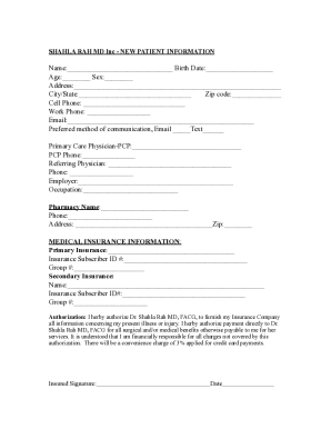 Fillable Online Shahla Rah M.D., F.A.C.G Medical Release Form Fax Email Print - pdfFiller