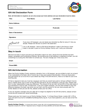 Fillable Online GIFT AID DECLARATION FORM Designated Fund: Fax Email ...