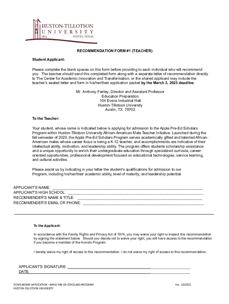 Fillable Online Recommendation Forms - Form Templates Fax Email Print ...