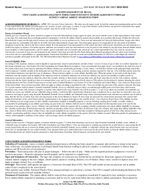 Fillable Online Student Name: USE BLUE OR BLACK INK ONLY 2022-2023 Fax Email Print - pdfFiller