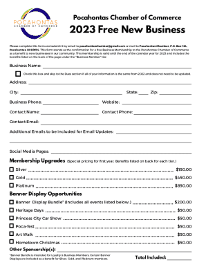 Fillable Online Free New Business Form Fax Email Print - pdfFiller