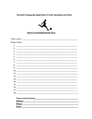 Fillable Online Kickball Rules and Regulations - NT Parks & Recreation ...