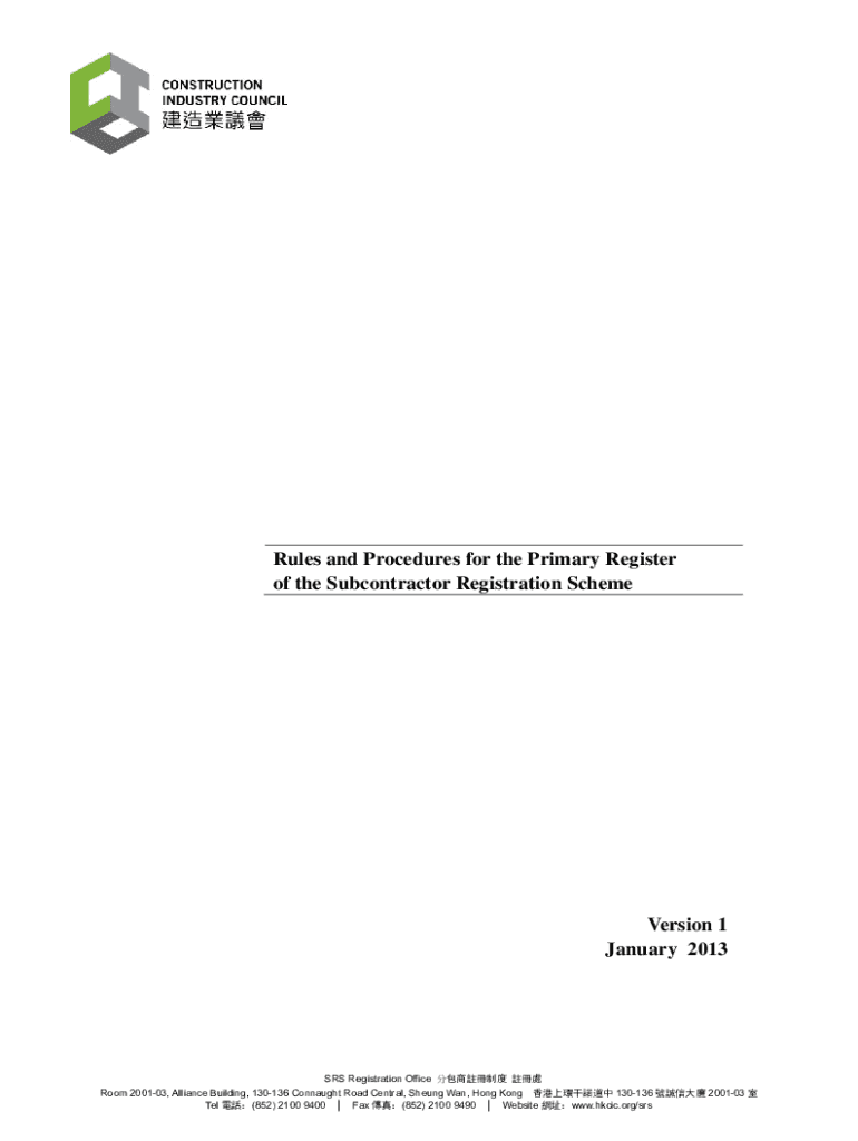 Fillable Online Rules and Procedures for the Primary Register of ... Fax Email Print - pdfFiller