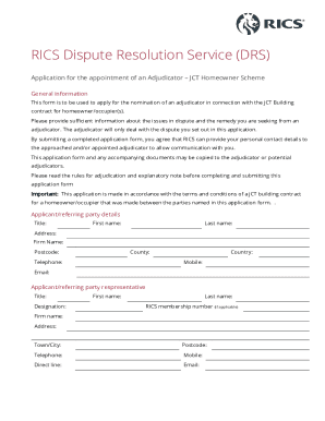 Fillable Online Dispute Resolution application forms Fax Email Print ...