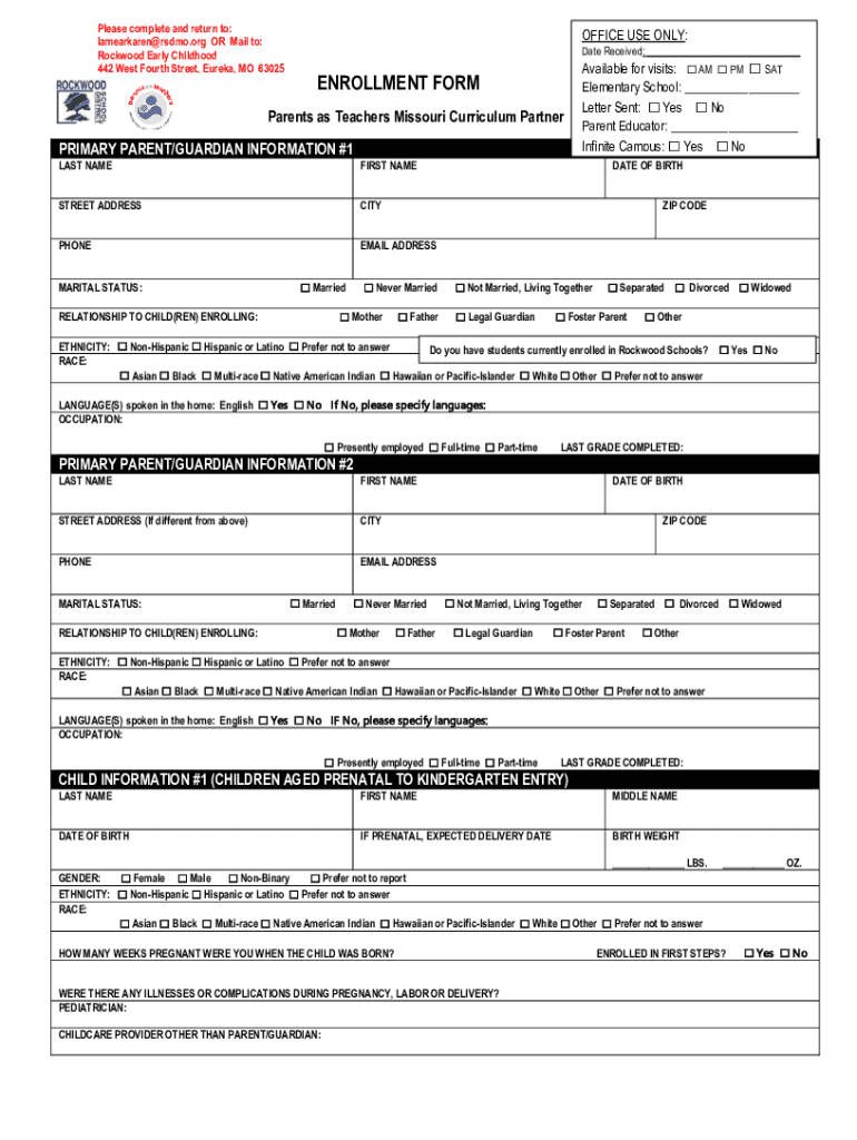 Fillable Online Parents As Teachers / Group Connections Registration ...