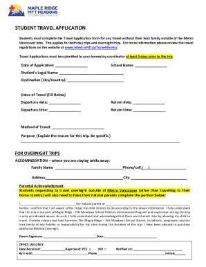 Fillable Online inted sd42 Travel Forms - Maple Ridge Fax Email Print ...
