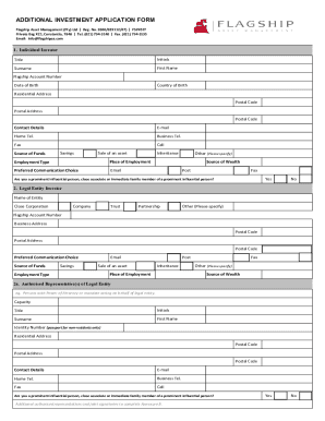 Fillable Online Fillable Online investment application form - Flagship ...