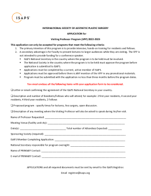 Fillable Online Become a PSF Visiting Professor Fax Email Print - pdfFiller