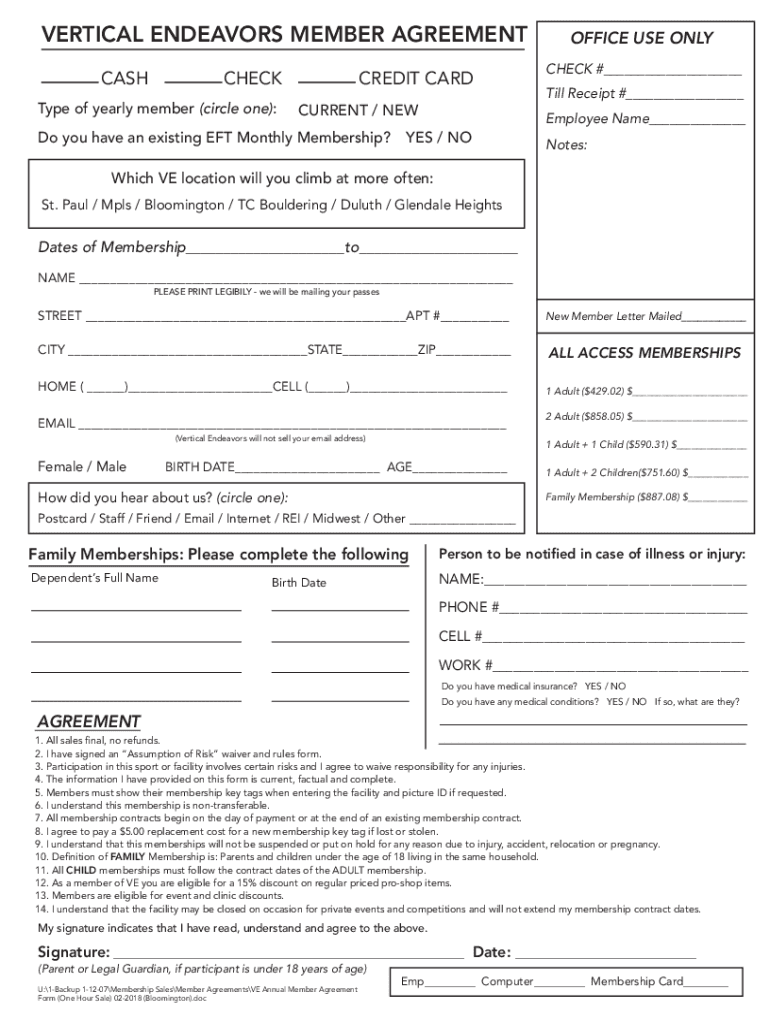 Fillable Online EFT Membership Agreement Fax Email Print - pdfFiller