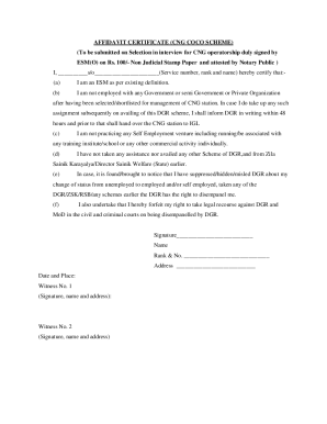 Fillable Online affidavit certificate (cng coco scheme) Fax Email Print ...