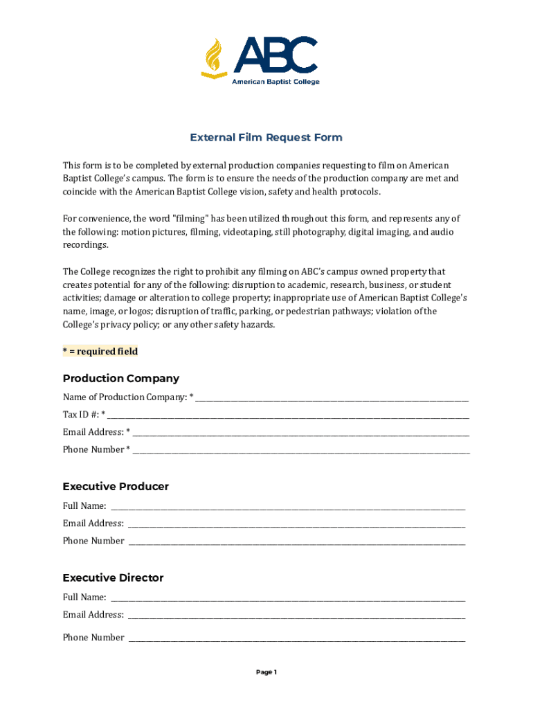 Fillable Online *External Film Request Form Fax Email Print - pdfFiller