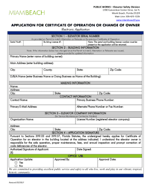 Fillable Online Elevator Permits and Inspection Forms Fax Email Print ...