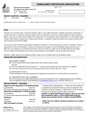Fillable Online COMPLIANCE CERTIFICATE APPLICATION Fax Email Print ...