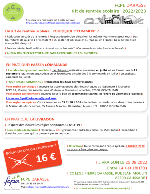 Fillable Online Parents FCPE, le pouvoir d'agir Fax Email Print - pdfFiller