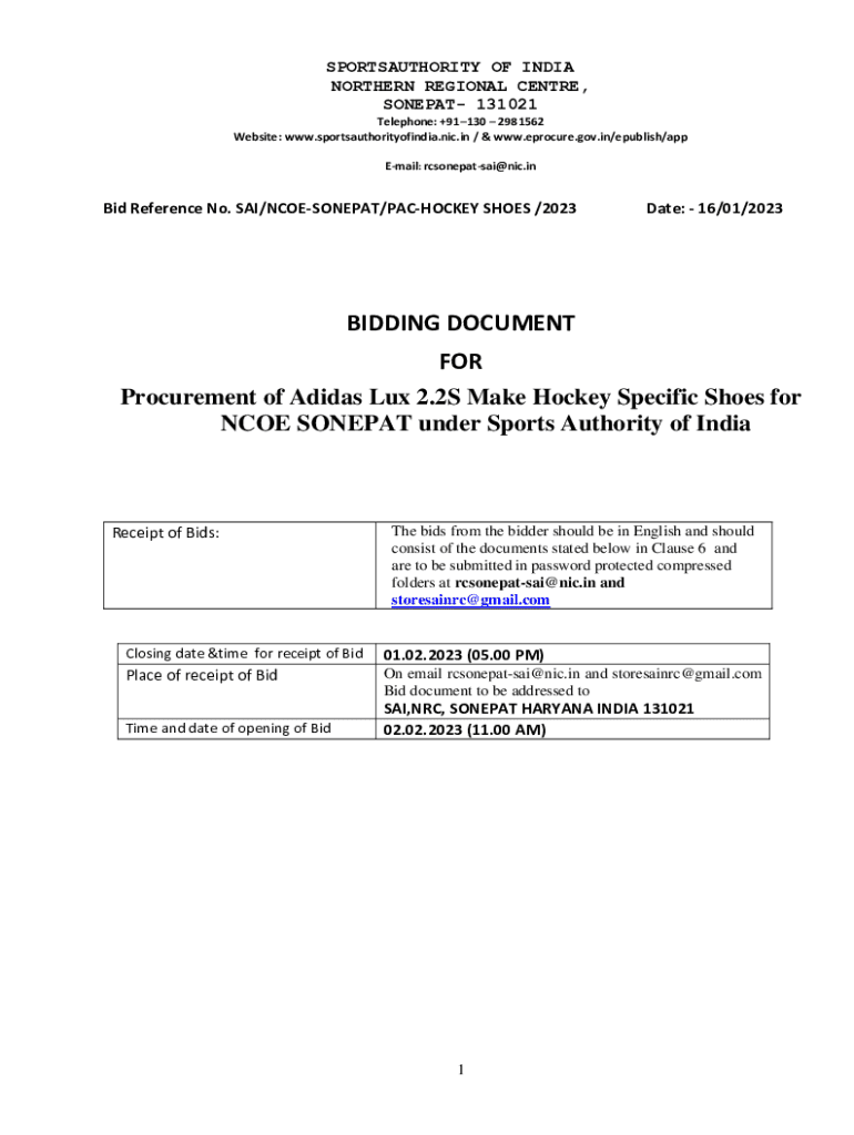 Fillable Online Procurement of Adidas Lux 2 Fax Email Print - pdfFiller