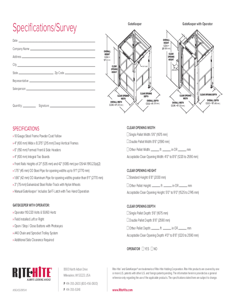 Fillable Online GateKeeper Mezzanine Safety Gate Fax Email Print ...