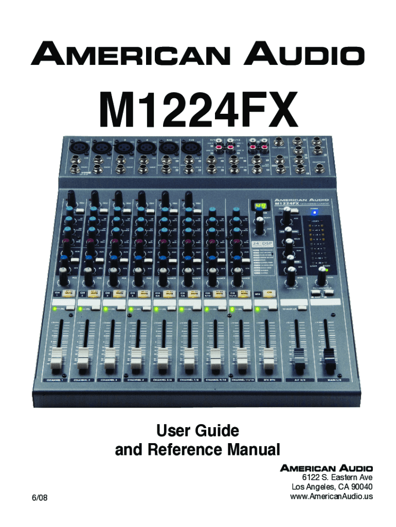 Fillable Online American Audio M1224FX User Manual - Page 1 of 26 Fax ...
