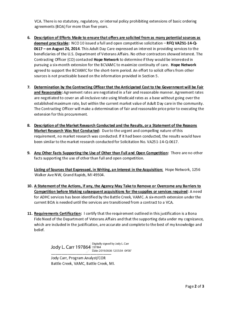 Fillable Online Acquisition Plan Action ID: VA251-14-A-0068 Hope ...