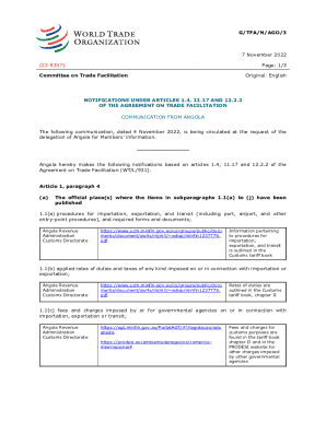 Fillable Online wto trade facilitation agreement gap analysis Fax Email ...
