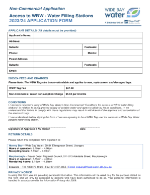 Fillable Online Access to WBW - Water Filling Stations 2023/24 ...