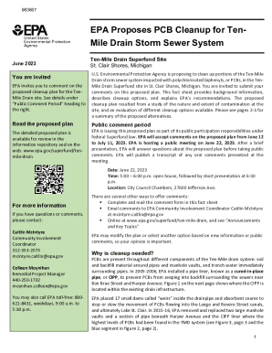 Fillable Online EPA FACT SHEET - EPA PROPOSES PCB CLEANUP FOR TEN-MILE ...