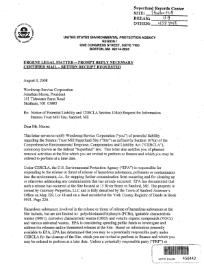 Fillable Online GENERAL NOTICE LETTER/104 INFORMATION REQUEST ...