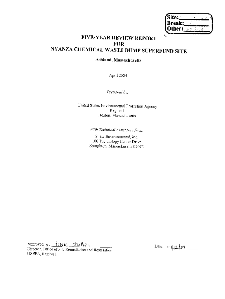 Fillable Online Nyanza Superfund site in Ashland receives new round of ... Fillable Online Nyanza Superfund site in Ashland receives new round of ...
