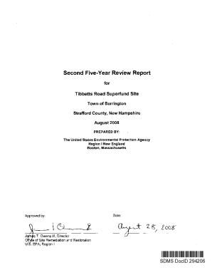 Fillable Online SECOND FIVE-YEAR REVIEW REPORT - Records Collections ...