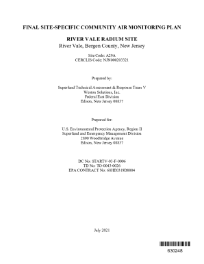 Fillable Online COMMUNITY AIR MONITORING PLAN - REDACTED FOR THE RIVER ...
