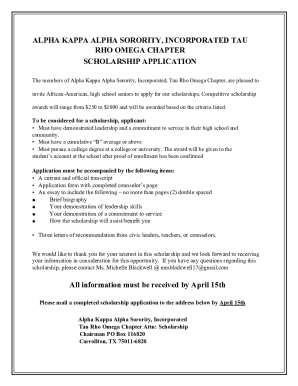 Fillable Online Alpha Kappa Alpha Sorority, Inc. , Pi Alpha Omega ...