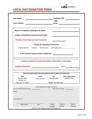 Fillable Online Leave Donation Authorization Fax Email Print - pdfFiller