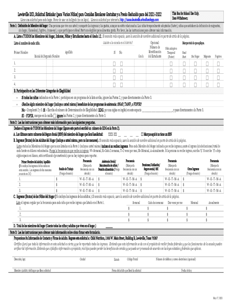 Completable En línea Formulario de muestra para solicitud de comidas ...