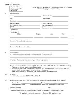 Application ProcessOffice of Admissions Doc Template | pdfFiller