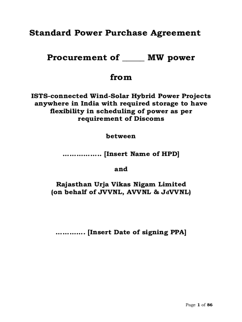 Fillable Online Application for approval of Power Sale Agreement (PSA ...