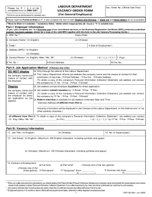 Fillable Online Job Order Form - Department of Labor - NY.gov Fax Email ...