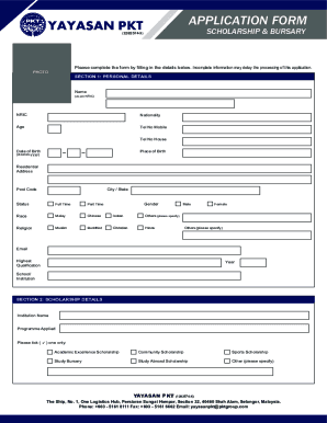 Fillable Online YAYASAN PKT Application Form Fax Email Print - pdfFiller