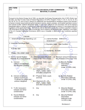 Fillable Online Fillable Online pbadupws nrc NRC FORM 374 PAGE 1 OF 8 ...