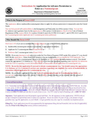 Fillable Online Instructions for Application for Advance Permission to Enter ... Fax Email Print ...