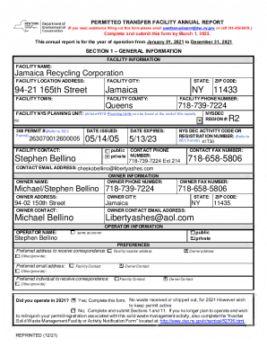 Fillable Online Solid Waste Management Facility Annual Report Forms ...