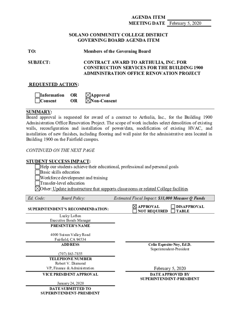 Fillable Online ADMINISTRATION OFFICE RENOVATION PROJECT Fax Email Print - pdfFiller