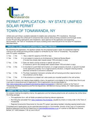 Fillable Online PERMIT APPLICATION - NY STATE UNIFIED SOLAR PERMIT ...