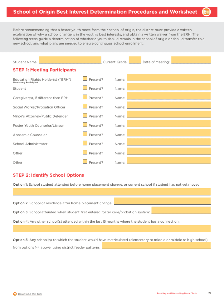 Fillable Online Best Interest Determination Joint Letter - Foster Youth ...
