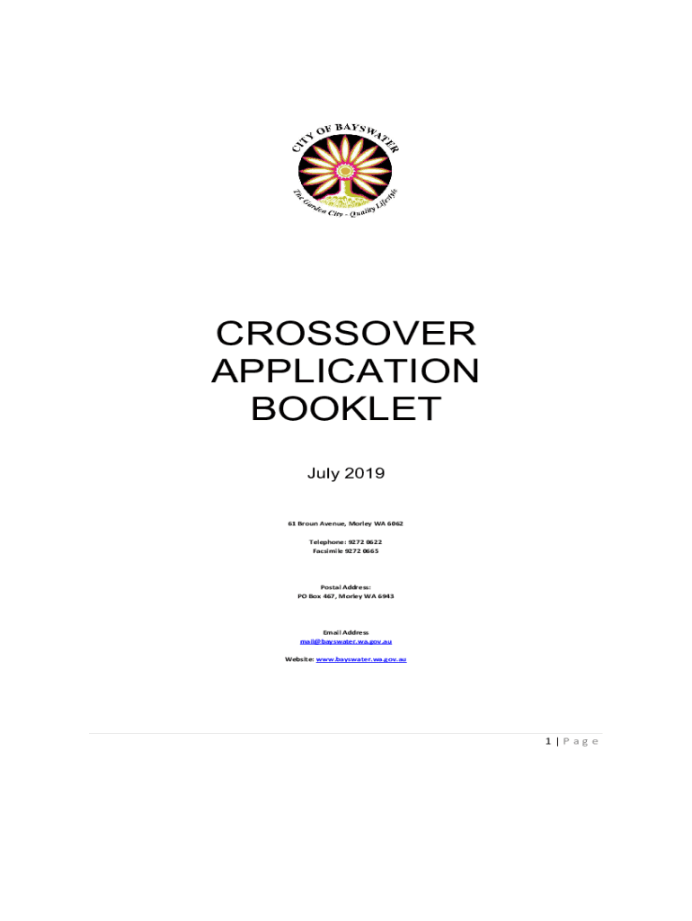 Fillable Online Fillable Online bayswater wa gov Crossover Application ...