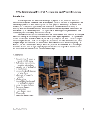 Fillable Online science valenciacollege Free Fall Physics Problems - Acceleration Due To Gravity ...