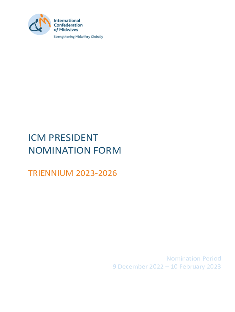 Fillable Online ICM PRESIDENT NOMINATION FORM Fax Email Print - pdfFiller