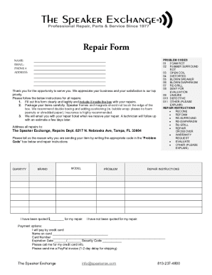 Fillable Online Request for Home Repair Form Template Fax Email Print ...