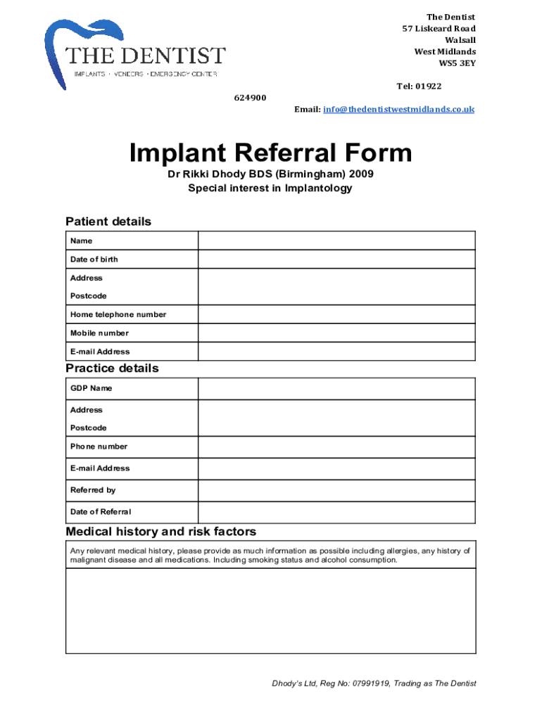 Fillable Online The Dentist Fax Email Print - pdfFiller