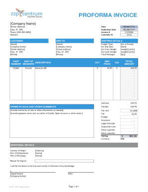 Fillable Online Proforma Invoice Template. Proforma Invoice Fax Email ...