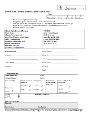 Fillable Online www1 agric gov ab Dutch Elm Disease Sample Submission ...